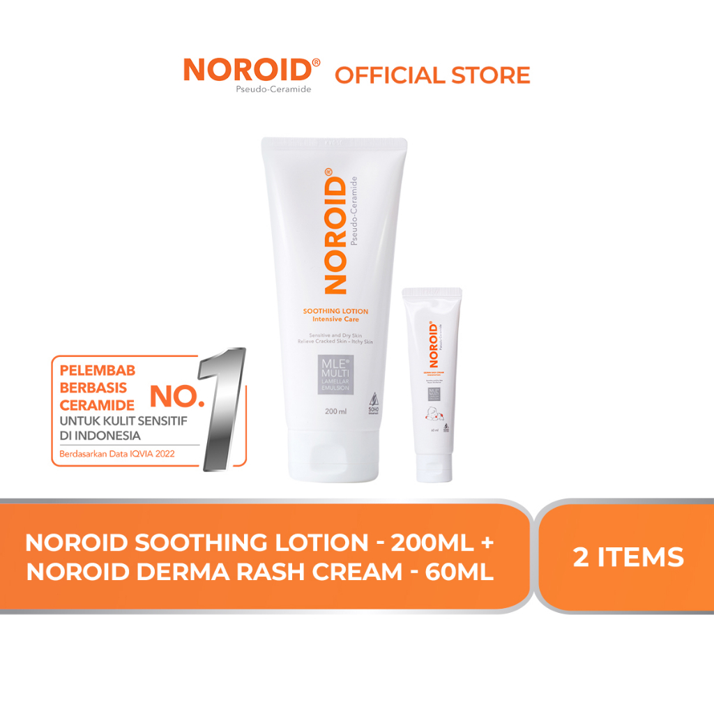 Jual Noroid Soothing Lotion - 200ml + Noroid Derma Rash Cream - 60ml ...