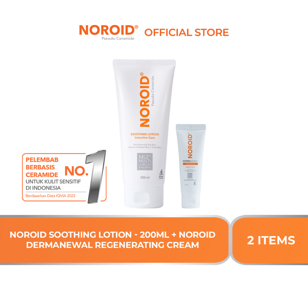 Jual Noroid Soothing Lotion - 200ml + Noroid Dermanewal Regenerating ...
