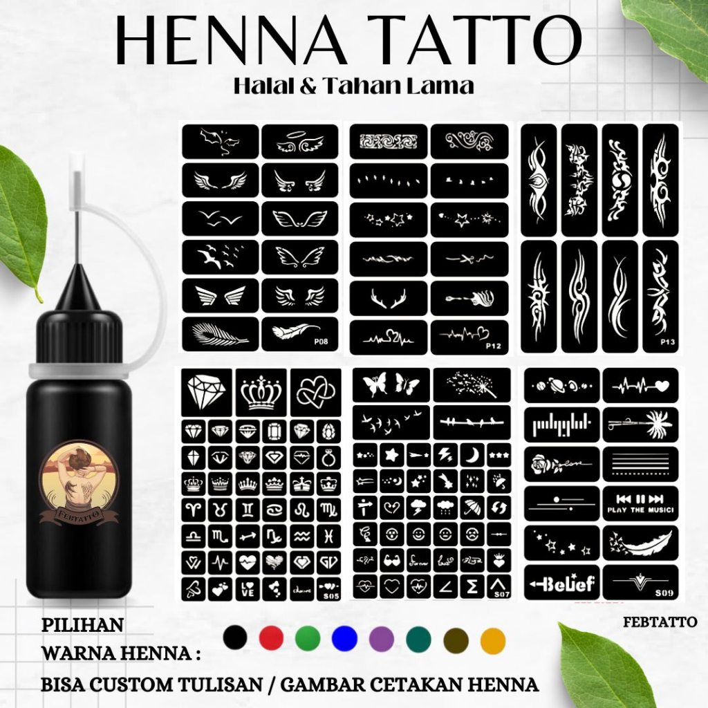 Jual Henna Tato Halal Tahan Lama Bisa Custom Hena Kit 10ml HEN G01 ...