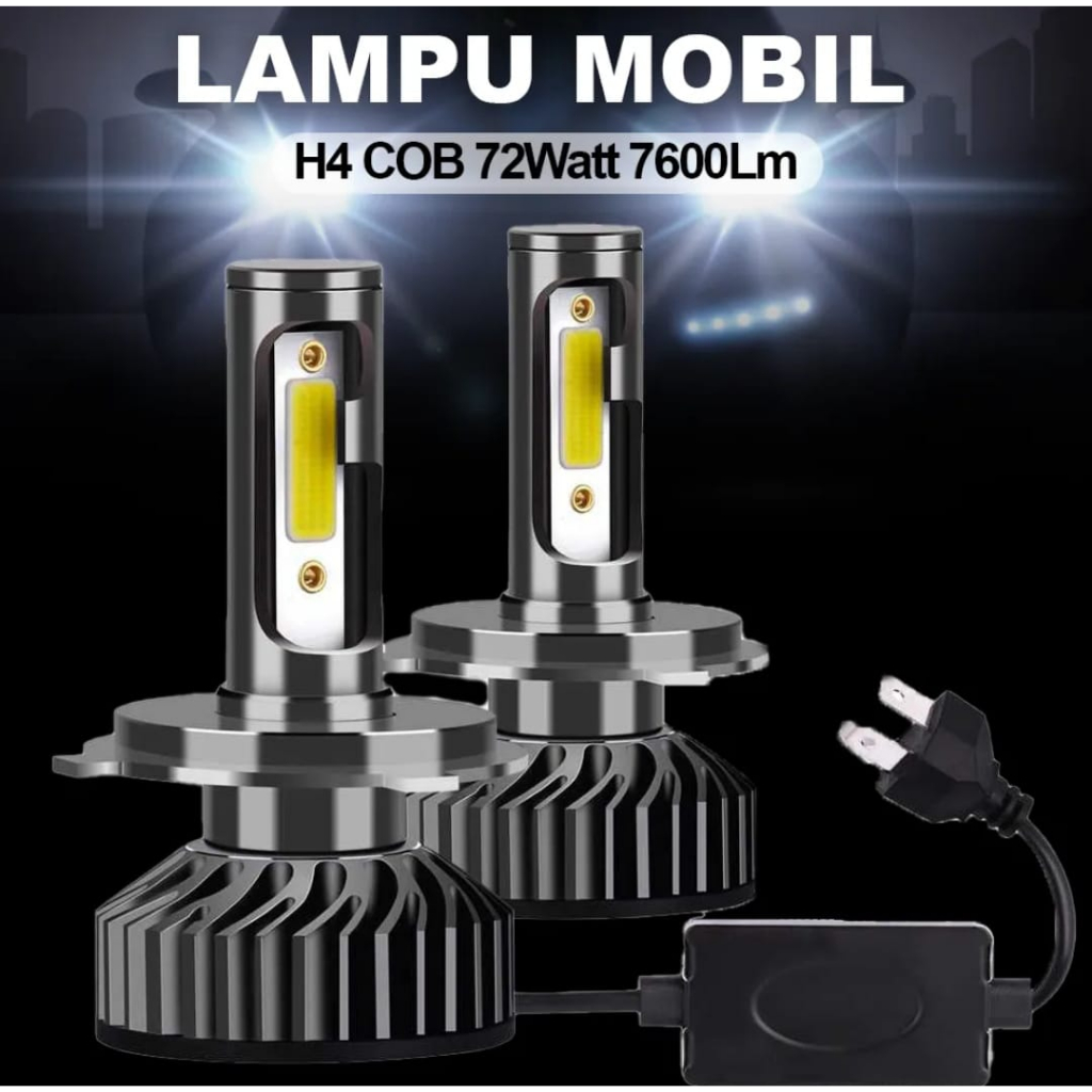 Jual 2 PCS Lampu Mobil Headlight H4 Super Terang - Lampu mobil LED COB ...
