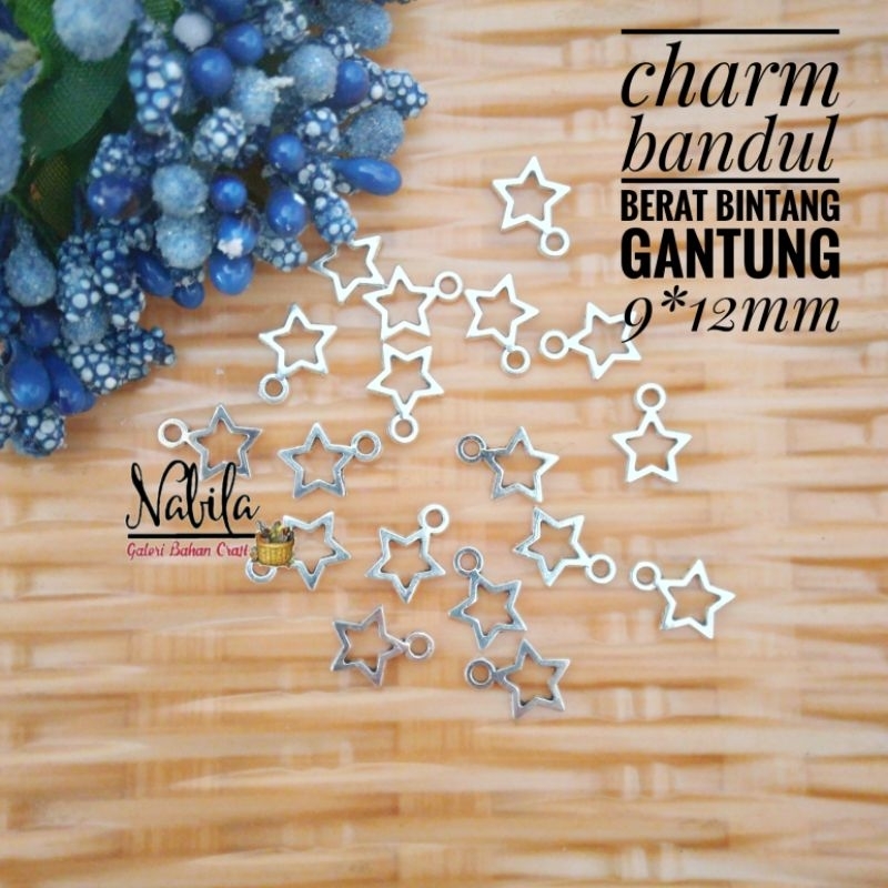 Jual (12pcs) Charm Bandul Berat Bintang Gantung Bahan Craft Kerajinan ...
