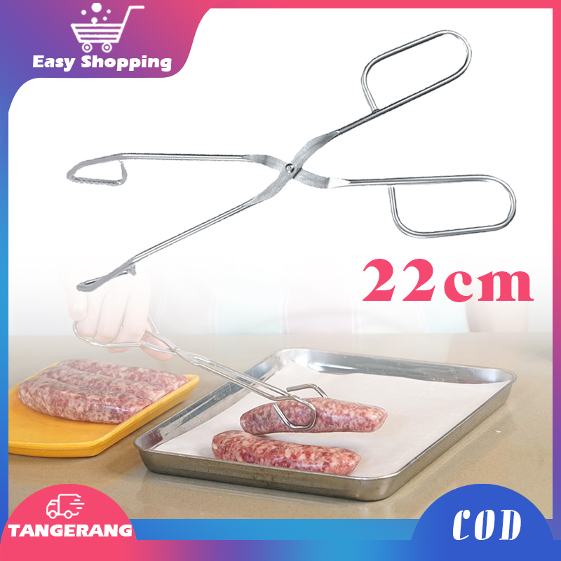 Jual Capitan Makanan Stainless 430 Triangle Kitchen Tongs 22cm Korean ...