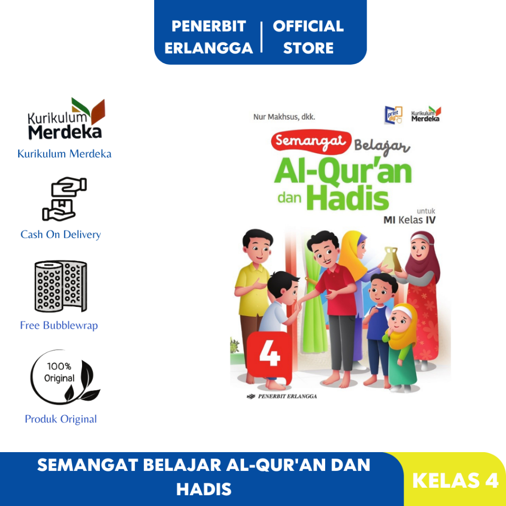 Jual SEMANGAT BELAJAR AL-QURAN & HADIS MI KELAS 4 KURIKULUM MERDEKA -ERLANGGA | Shopee Indonesia