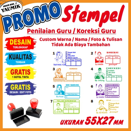 Jual Stempel Nilai Guru Stempel Reward Stempel Viral BISA CUSTOM FOTO ...