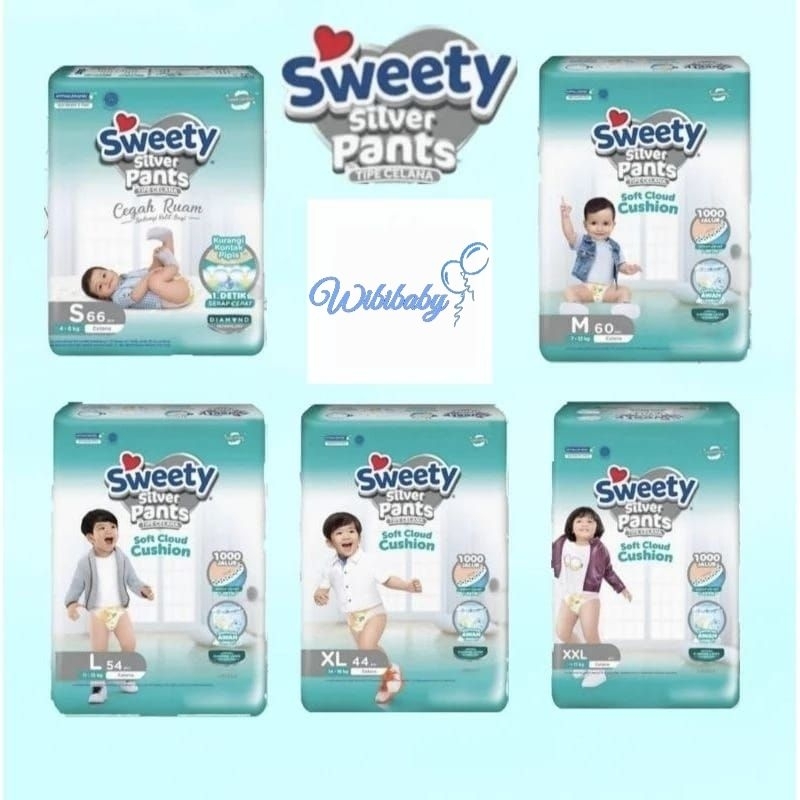 Jual Sweety Silver Pants S66 / M60 / L54 / XL42 / XXL32 Cloud Soft | Shopee Indonesia