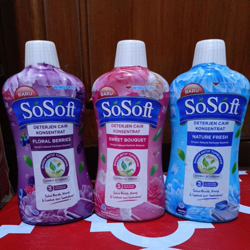 Jual SOSOFT DETERJEN CAIR BOTOL 700ML SO SOFT 700 ML | Shopee Indonesia