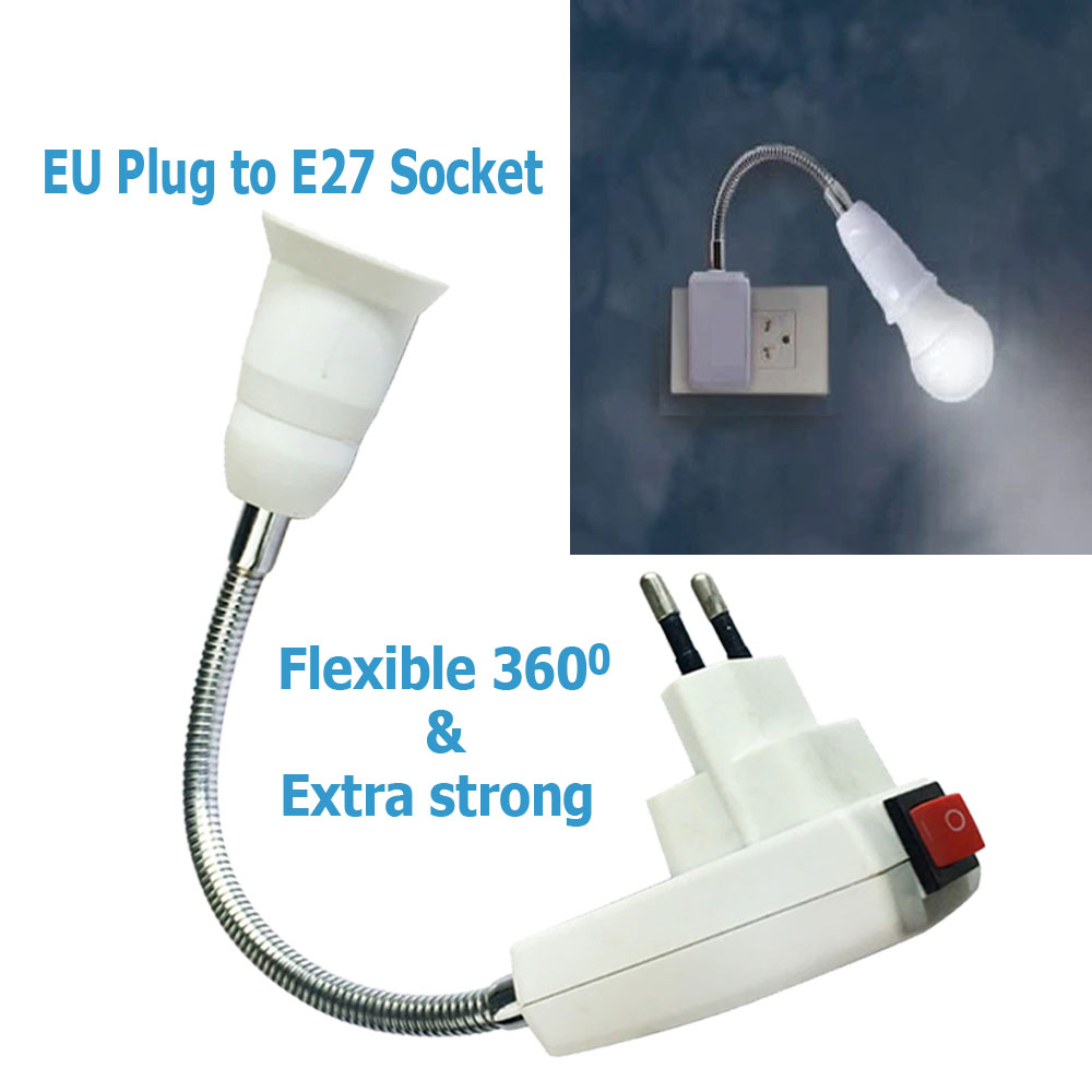Jual Fiting steker colokan listrik ke lampu belalai fleksible EU Plug ...