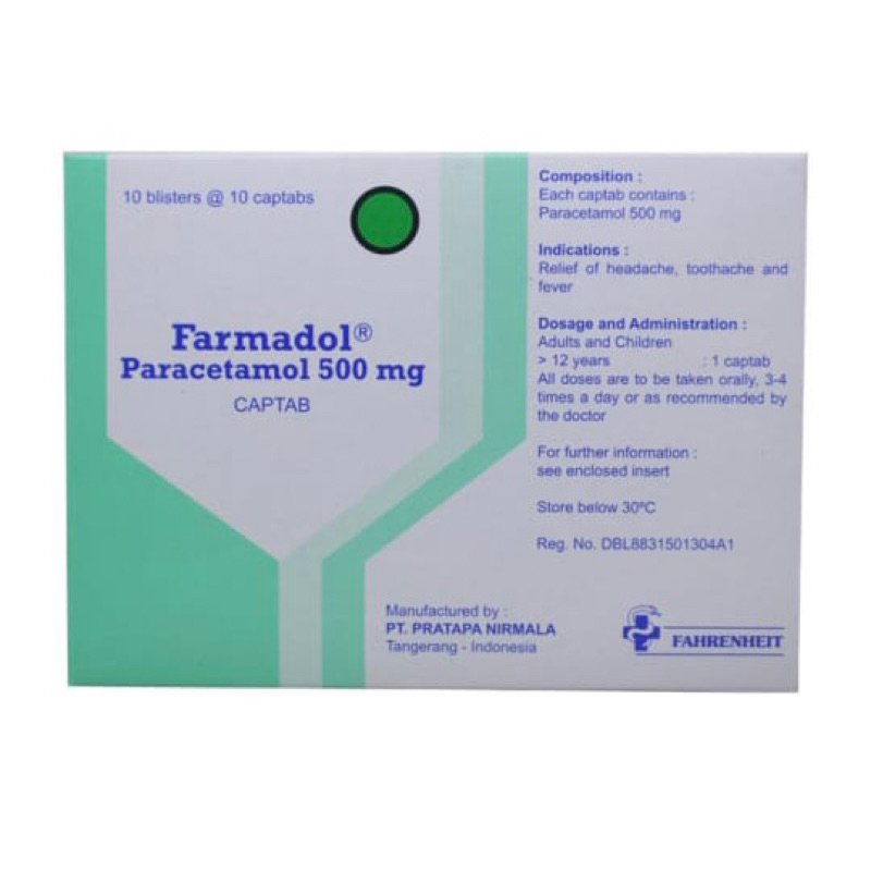 Jual Farmadol strip 10 tablet ( obat demam penurun panas kepala pusing ...