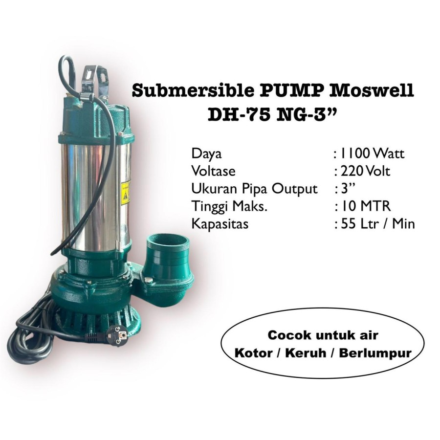 Jual Pompa Celup Air Kotor Output 3 INCH 1.5 HP 1100 watt 220 Volt ...