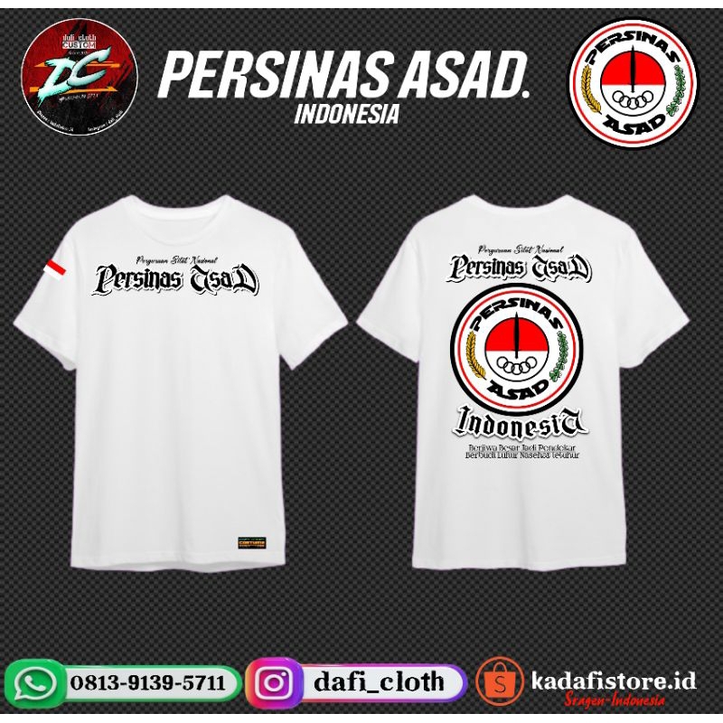 Jual Kaos persinas asad custom warna putih/ asad custom / kaos pencak ...