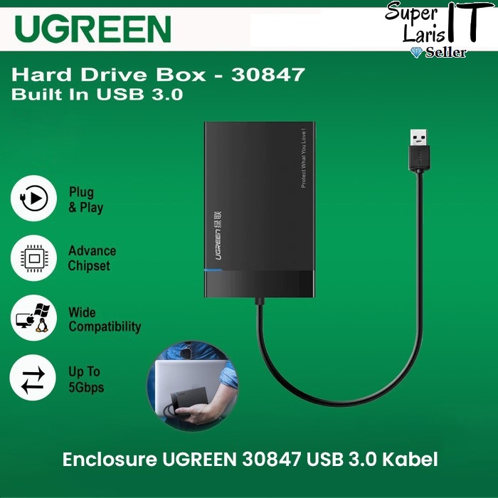 Jual Case/Casing Enclosure UGREEN 30847 HDD SSD USB 3.0 External ...