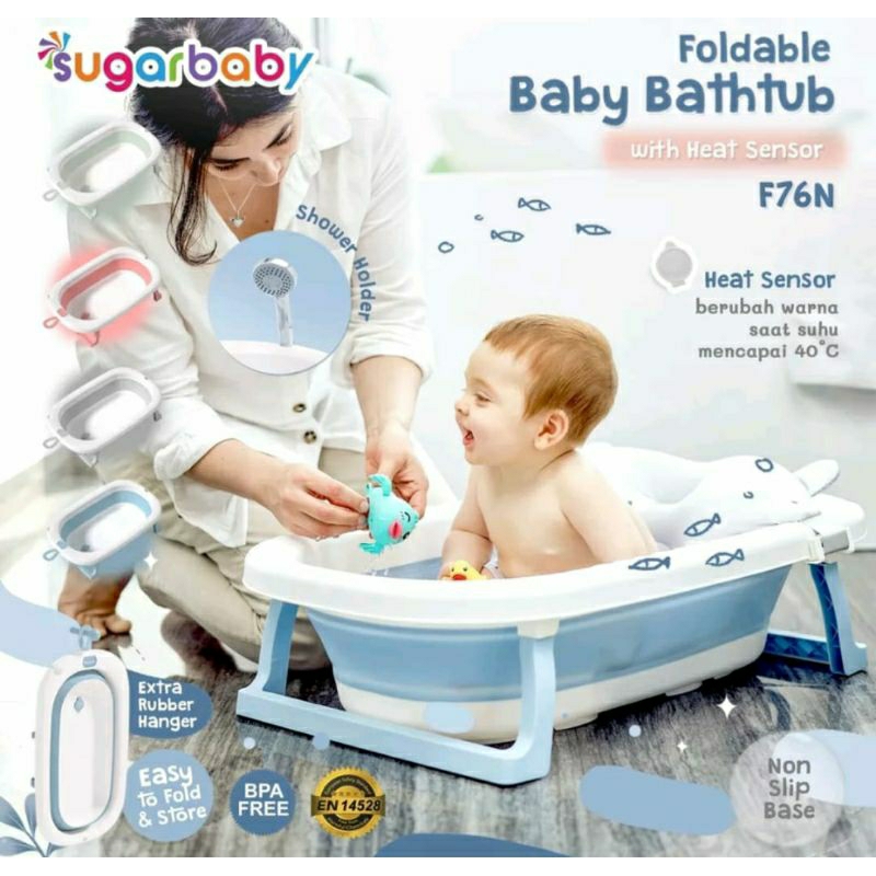 Jual Sugar Baby foldable bath tub F76N with heat sensor | Shopee Indonesia