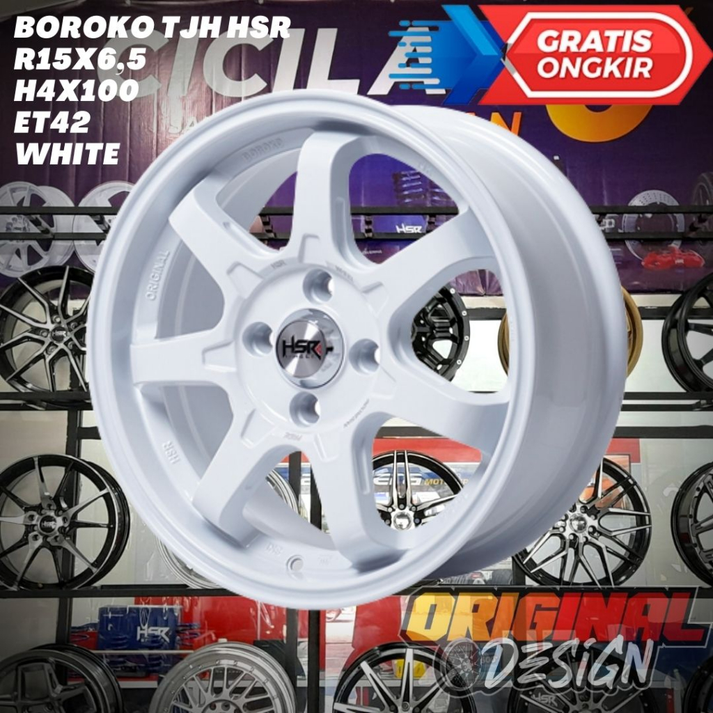 Jual Velg Mobil Ring 15 TE37 HSR BOROKO TJH R15 Lobang 4 Lebar 6,5 White / Putih | Shopee Indonesia