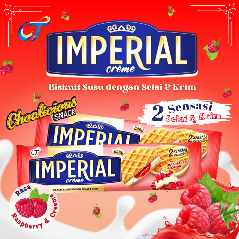 Jual IMPERIAL CREME Biskuit Susu dengan Selai & Krim rasa Raspberry ...