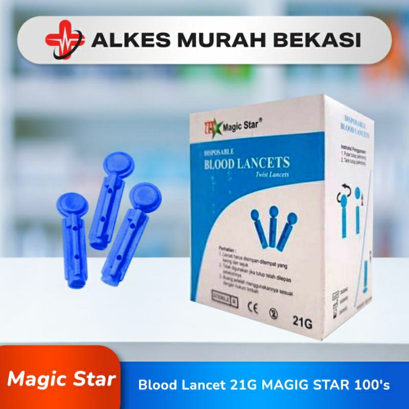 Jual Magig Star blood lancet 21G 100pcs | Shopee Indonesia