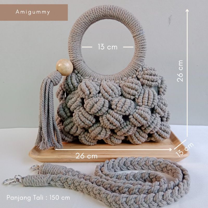 Jual Tas Makrame Cangkang | Macrame Sea Shell Bag | Shopee Indonesia