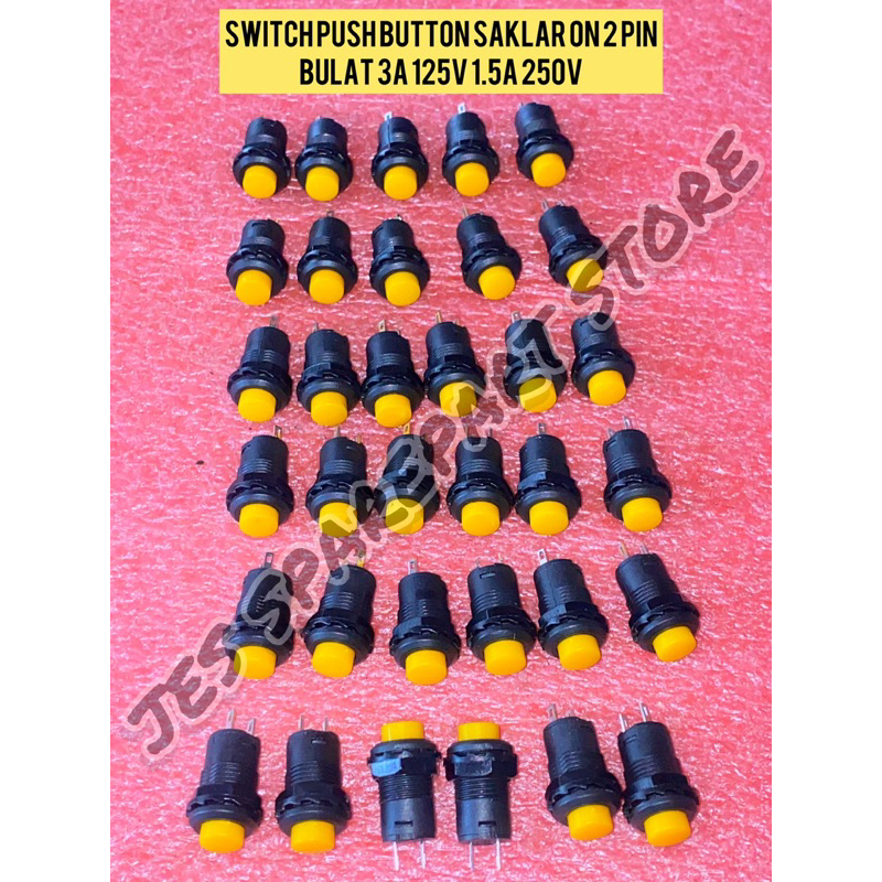 Jual SWITCH PUSH BUTTON SAKLAR ON 2 PIN BULAT 3A 125V 1.5A 250V ...