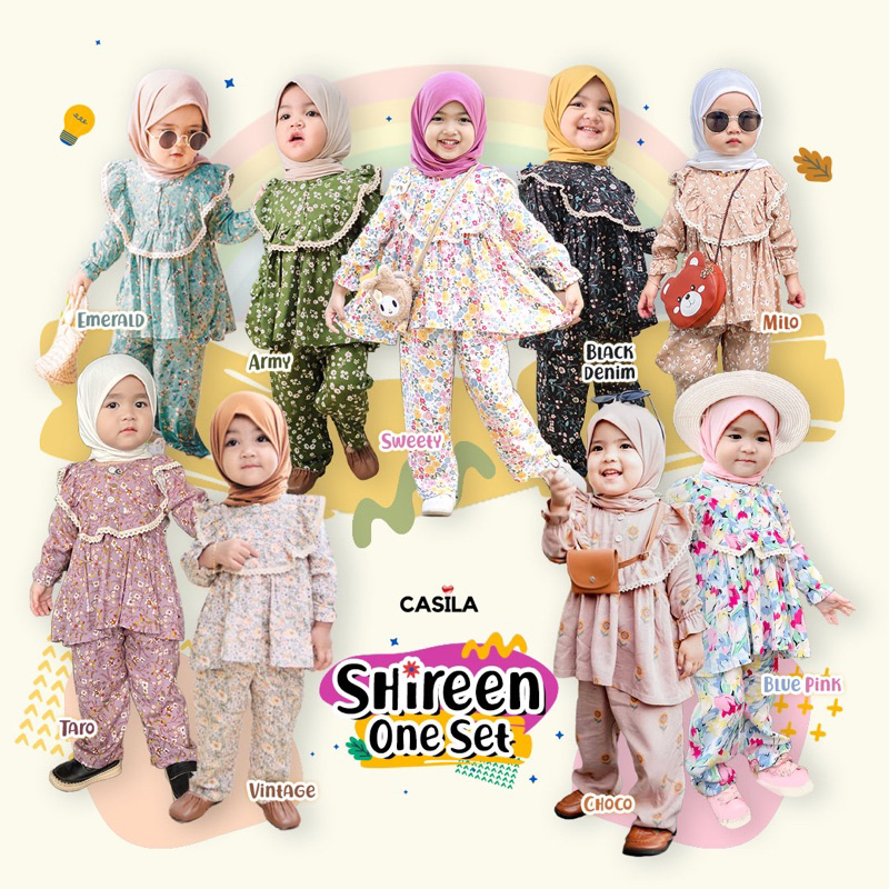 Jual Shireen One Set (SOS) Gratis hijab | Oneset Anak indonesia Bahan ...