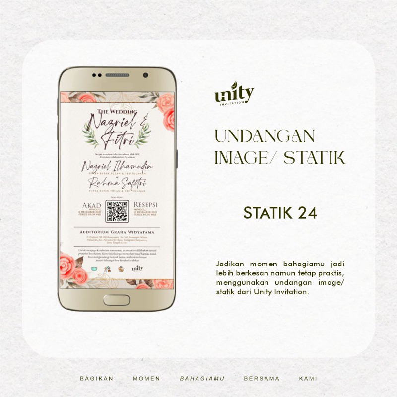 Jual Undangan Pernikahan Digital Gambar | Tema Statik 24 | Shopee Indonesia