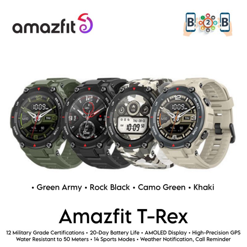 Jual Amazfit T REX Smartwatch 1.3 inch AMOLED Screen Military Grade GPS 5ATM Waterproof Smart ...