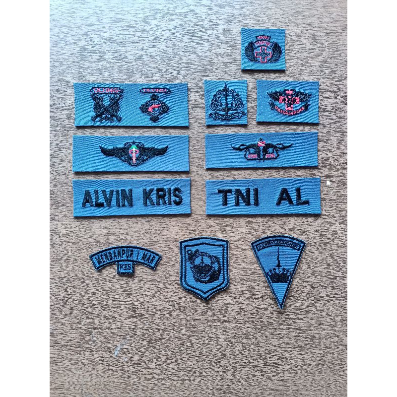 Jual ATRIBUT papan nama TNI AL full satu set perkeras | Shopee Indonesia
