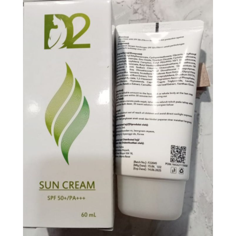 Jual D2 sun cream spf50+/PA+++ D2 suncreen spf50 | Shopee Indonesia