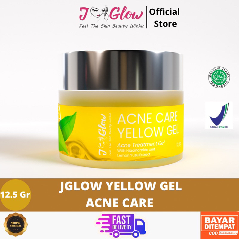 Jual Jglow acne care yellow gel lemon jelly glowing cream untuk jerawat ...