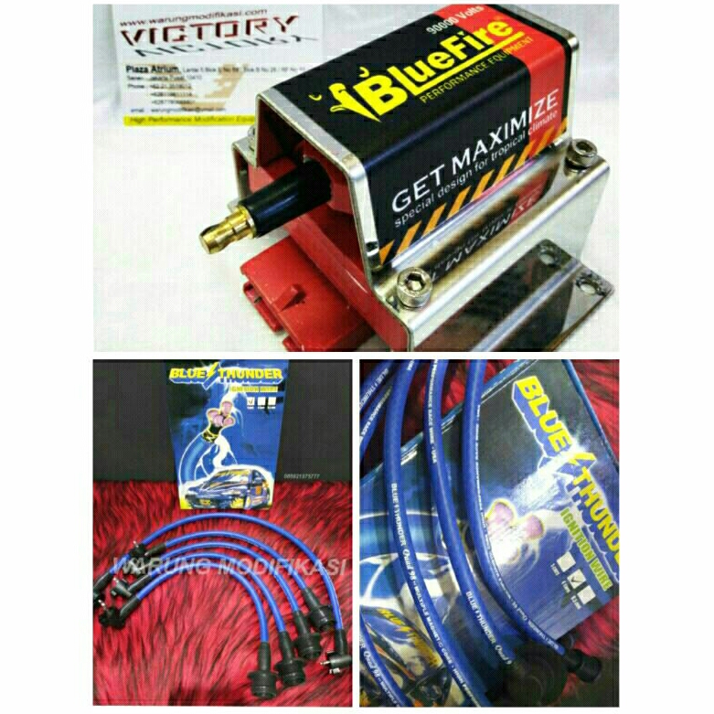 Jual ignition koil coil dan kabel busi racing kijang efi 1800 blue ...