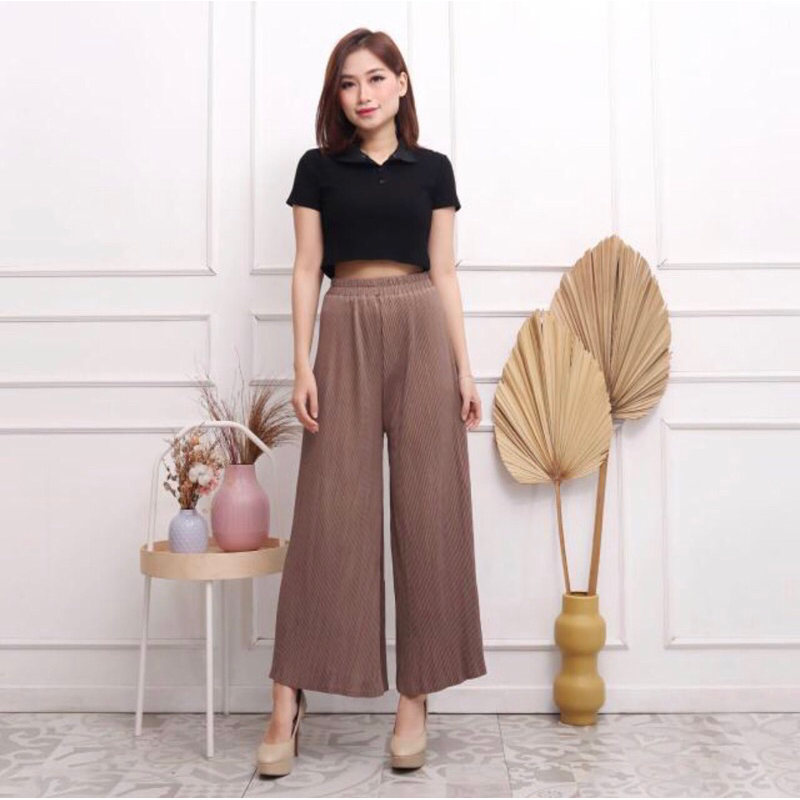 Jual (293) KULOT LIDI PLISKET PREMIUM XXL Hyget Super / Pleated Cullote ...