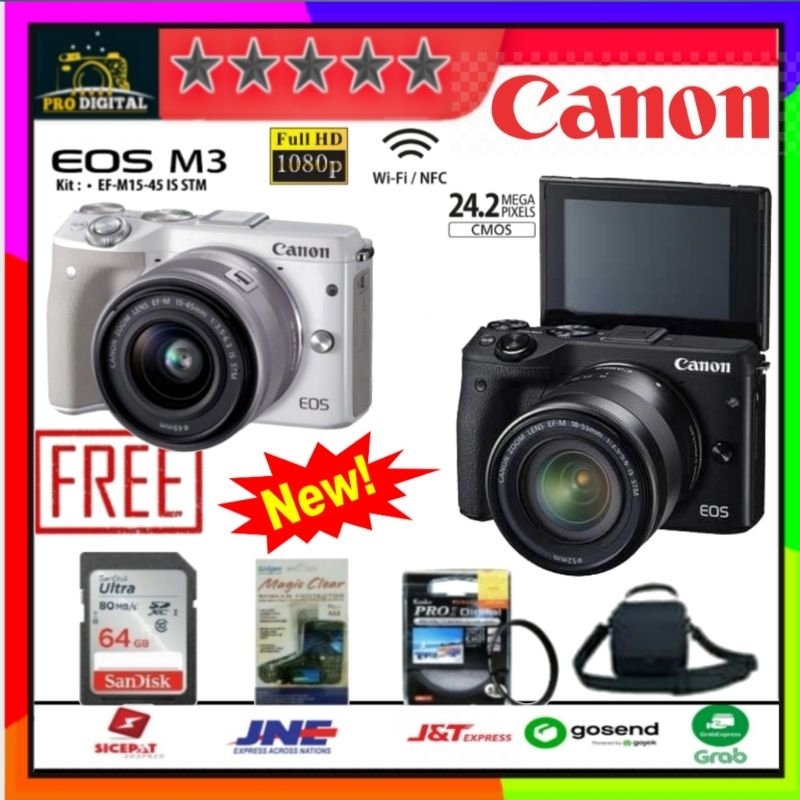 Jual Canon Eos M3 KIT 15-45MM IS STM WiFi - Kamera Mirrorless Canon Eos ...