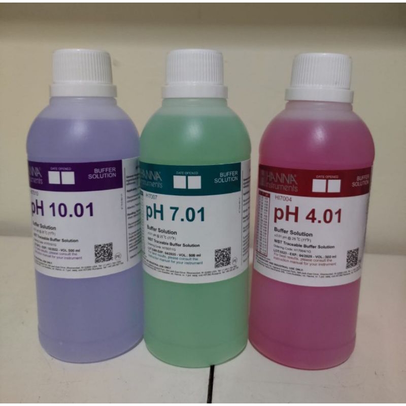 Jual cairan hanna buffer solution kalibrasi ph4/ph7/ph10 500ml | Shopee Indonesia