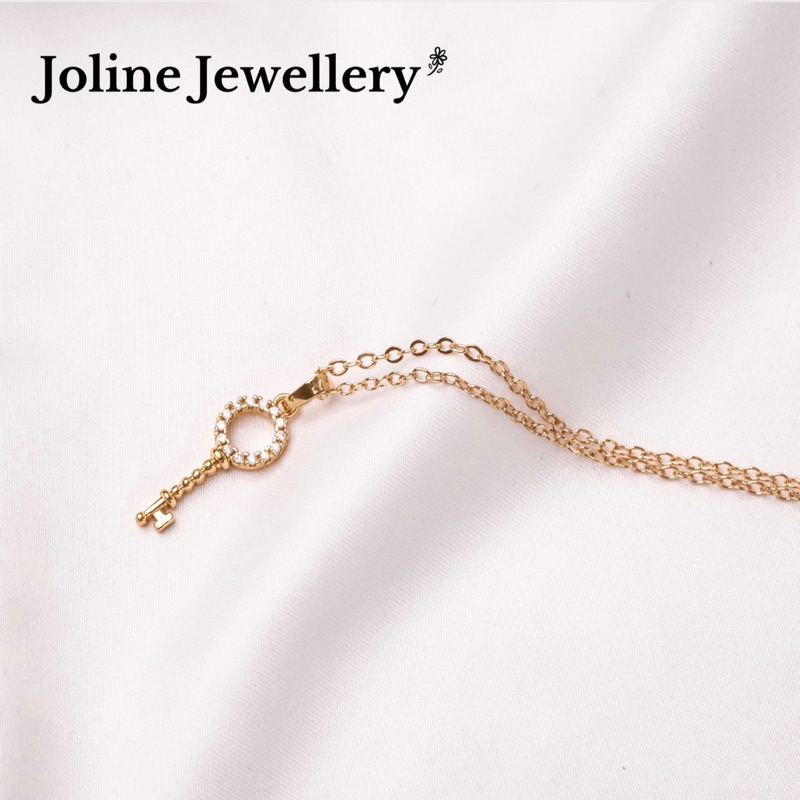 Jual Joline Crystal Key Rosegold Pendant / Liontin Kristal Bentuk Kunci ...