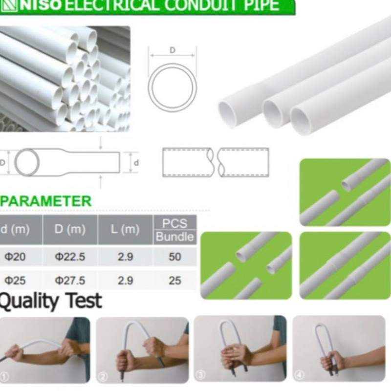 Jual pipa conduit 20mm NISO pipa listrik panjang 2.9meter | Shopee ...