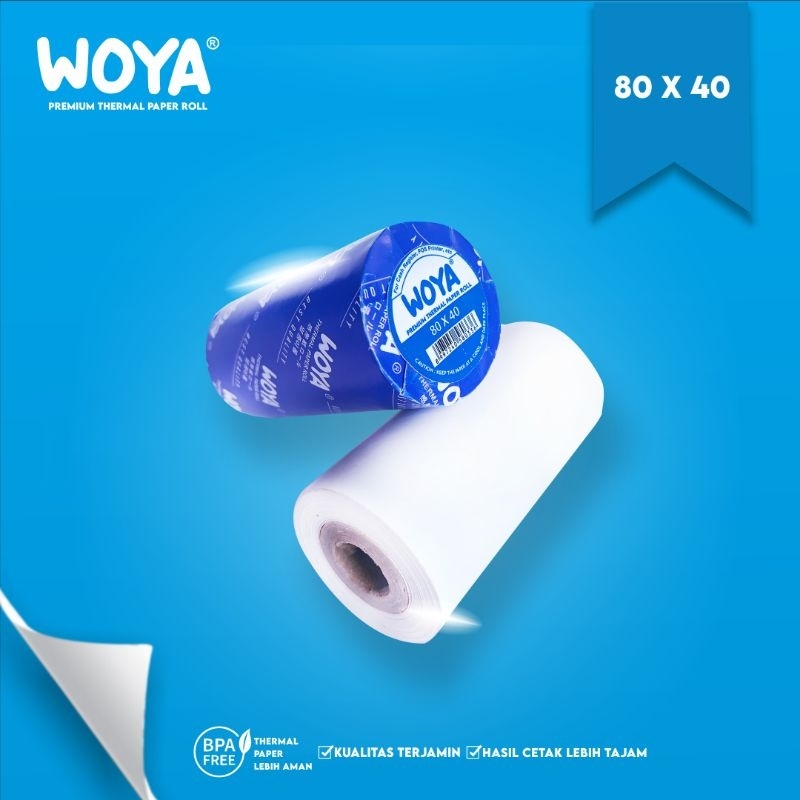 Jual WOYA Kertas Kasir Struk Paper Roll Termal 80x40mm Thermal POS ...