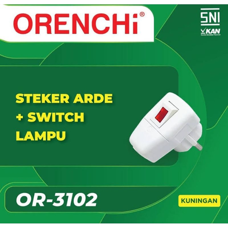 Jual Steker Switch Lampu / Colokan dgn Saklar Lampu orenchi - SNI ...