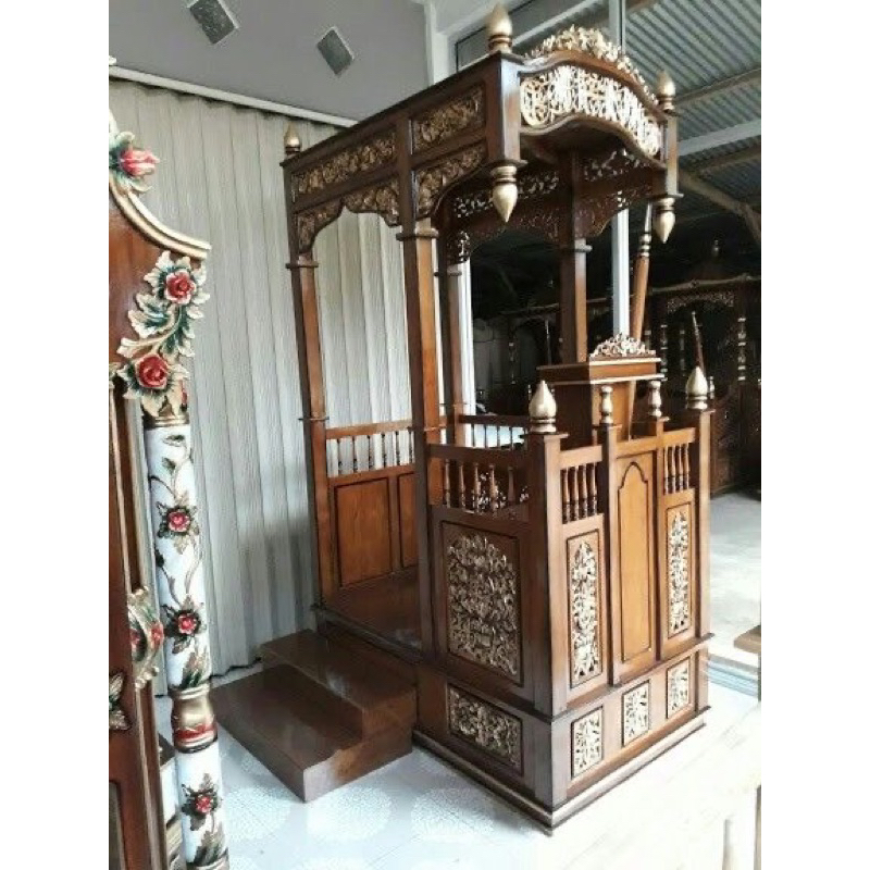 Jual Mimbar masjid tangga samping mimbar masjid besar minimalis ...