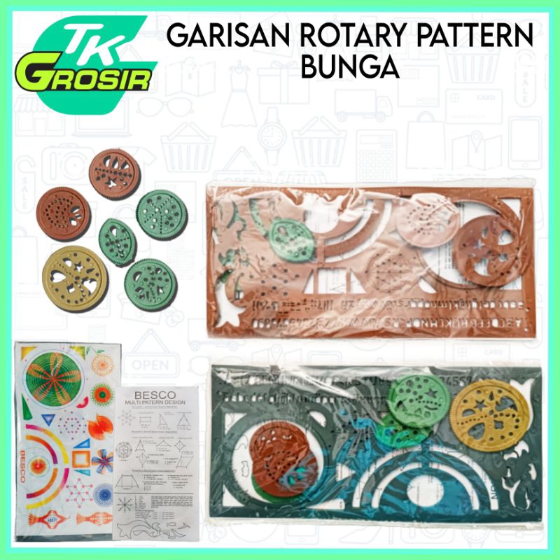 Jual garisan rotary patern bunga/garisan rotari/penggarisan rotari ...