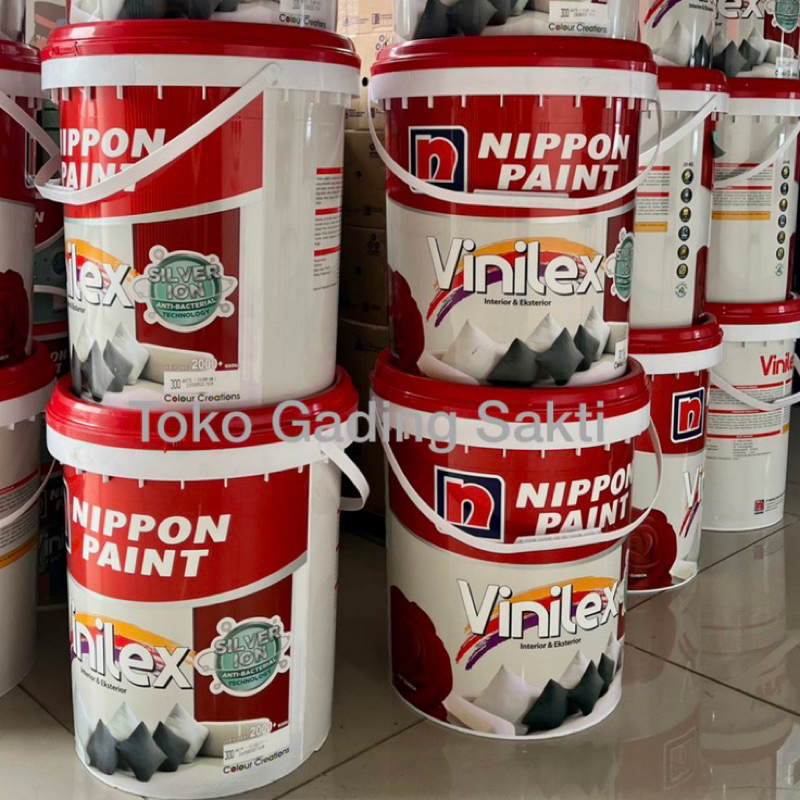 Jual Nippon Vinilex Kembang 300 White / With Silver Ion Anti Bakteri Pail 25Kg | Shopee Indonesia