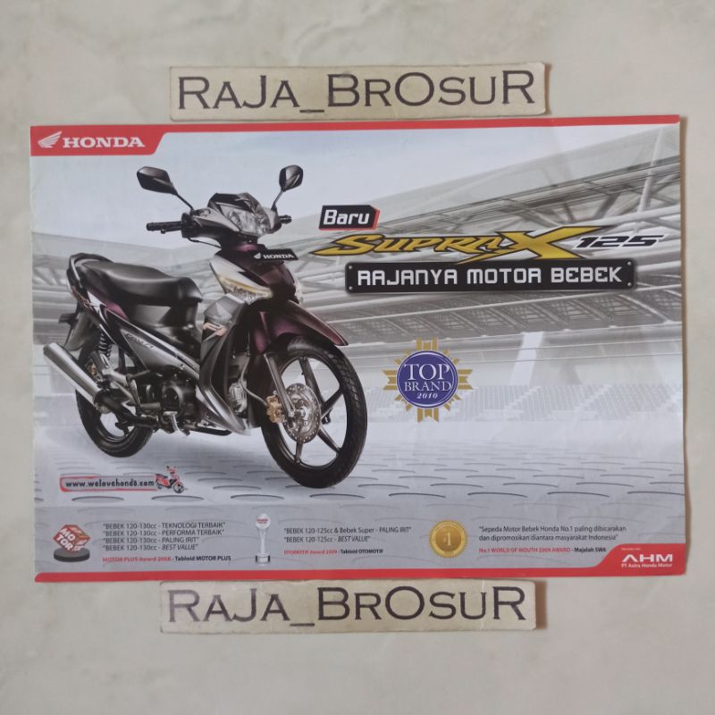 Jual Poster brosur katalog leaflet Honda Supra X 125R PGM FI Injeksi/Supra X 125 R/Supra X 125D ...