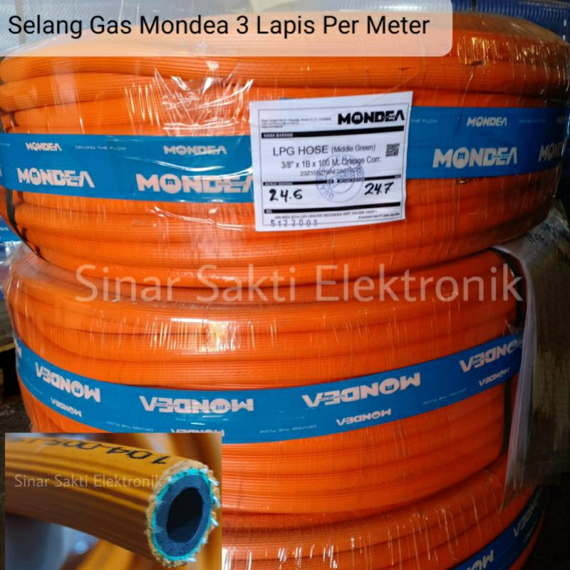 Jual Selang Gas LPG Tebal Mondea Premium 3 Lapis Meteran Per Meter Regulator Per 1 Meter Anti ...