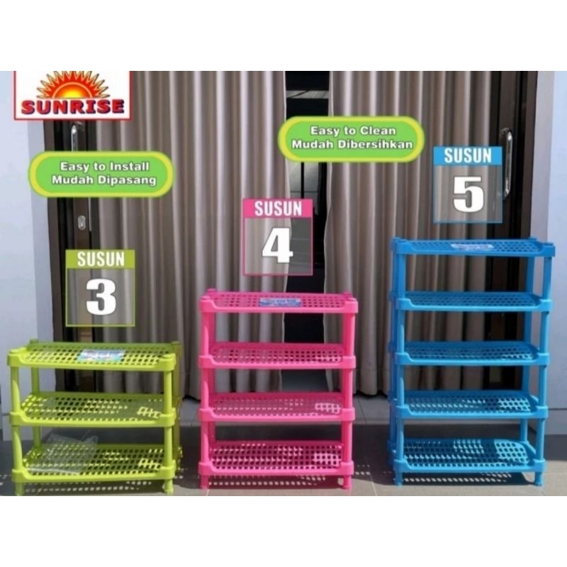 Jual Rak sepatu 4 susun/rak sendal sunrise 4 tingkat bahan plastik ...