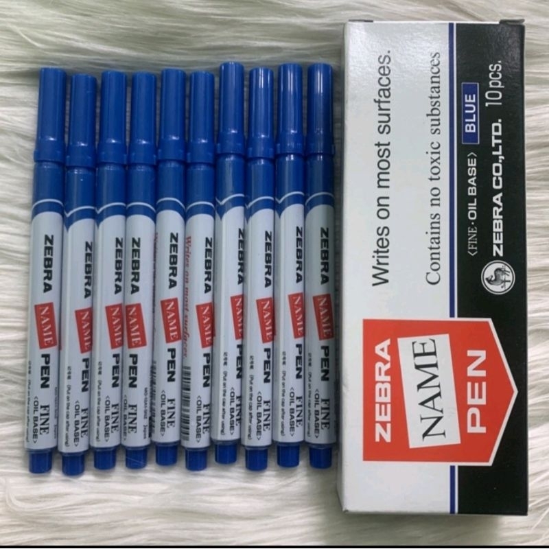 Jual Spidol Name Pen Zebra Fine BIRU | Shopee Indonesia