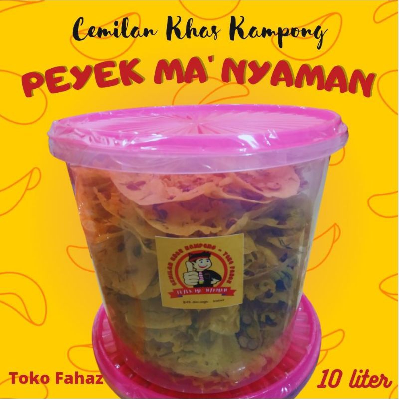 Jual Peyek Kacang Kemasan 10 Liter | Peyek Ma' nyaman | cemilan khas ...