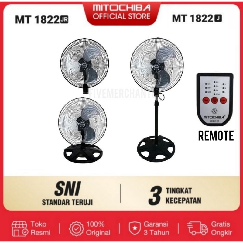 Jual Kipas angin besi Mitochiba 3in1 pakai remote 18 inch | Shopee Indonesia