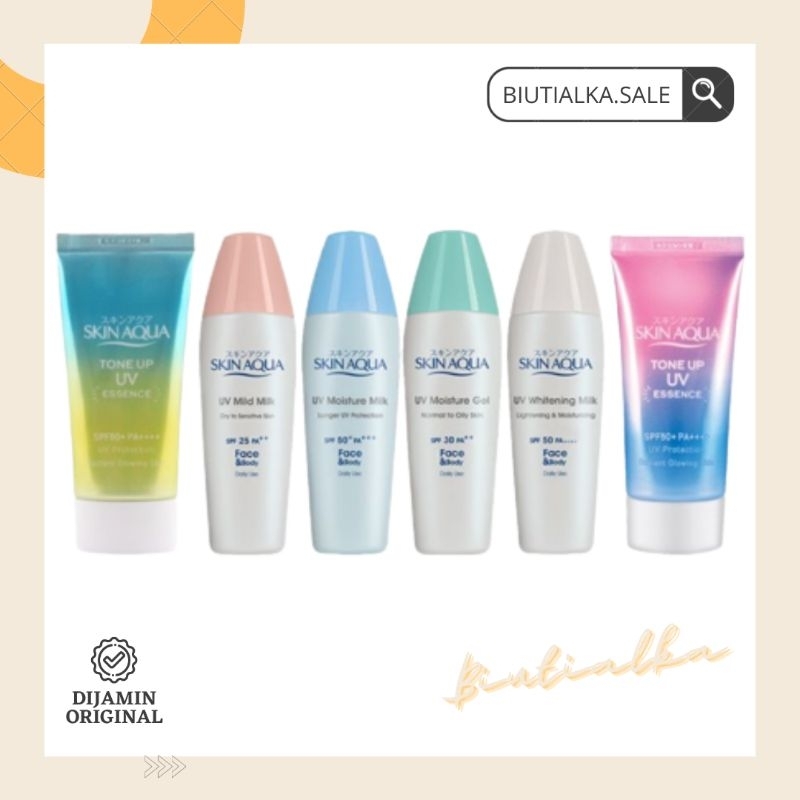 Jual SKIN AQUA Sunscreen Series (UV Moisture Milk SPF 50+ PA +++, UV Moisture Gel SPF 30 PA ...
