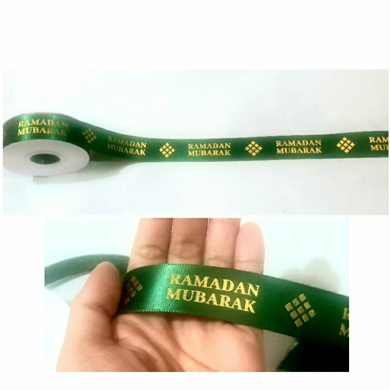 Jual Pita Idul Fitri Satin 3/4 Inch Pita Eid Mubarak 3/4" Pita Kado ...