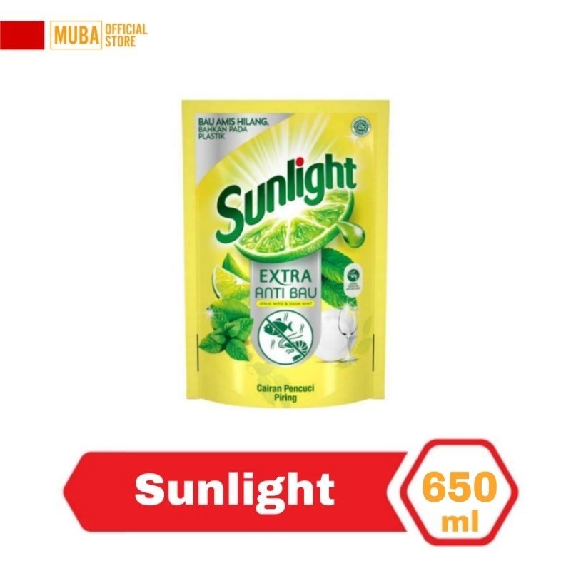 Jual Sunlight Sabun Pencuci Piring Jeruk Nipis & Mint Anti Bau Bau Amis EXTRA 650ML | Shopee ...
