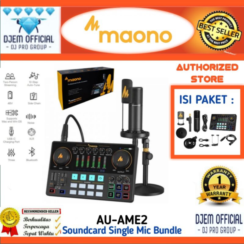Jual MAONOCaster AU-AM E2 AME2 New Version Maono AM E2 GEN2 GEN 2 Soundcard Single mic Bundle ...