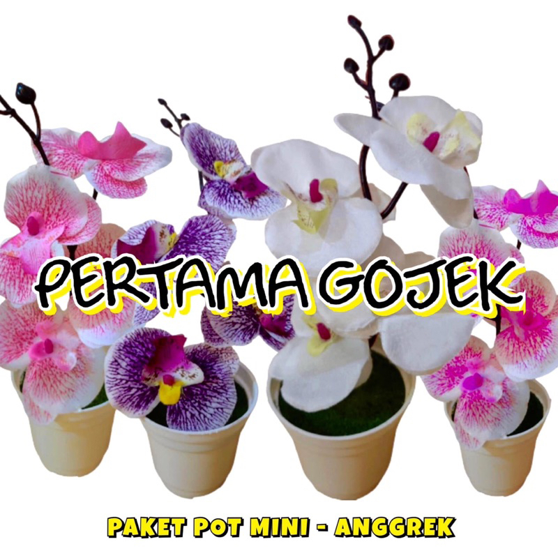 Jual Paket Pot Kecil - Anggrek Artificial/ Bunga Hiasan Dinding/ Bunga ...