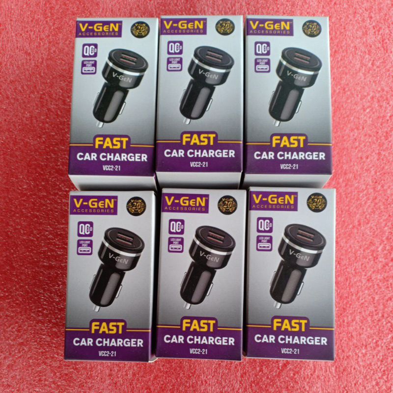 Jual Adaptor Car Charger V-gen Vcc2-21 QC 3.0 | Shopee Indonesia